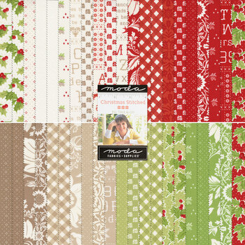 Christmas Stitched Fabrics Moda by Fig Tree | Shabby Fabrics