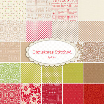 Christmas Stitched Fabrics Moda by Fig Tree | Shabby Fabrics