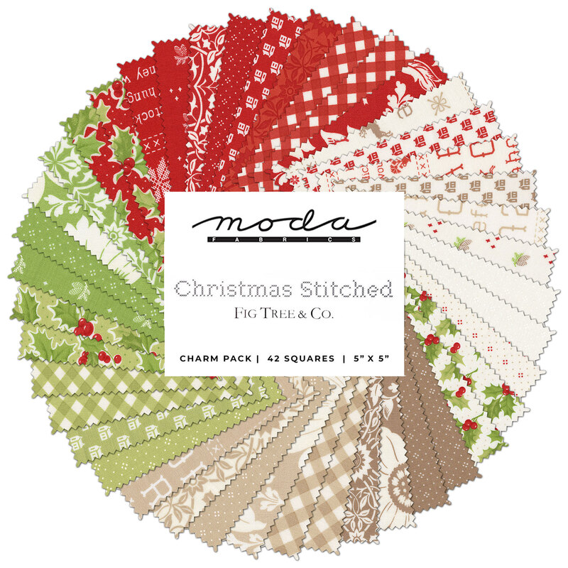 Christmas Stitched Charm Pack by Fig Tree & Co. for Moda Fabrics ...