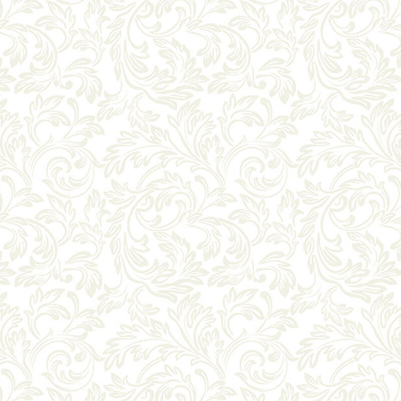 Yuletide Traditions DP26112-10 White Scrolls by Deborah Edwards for ...