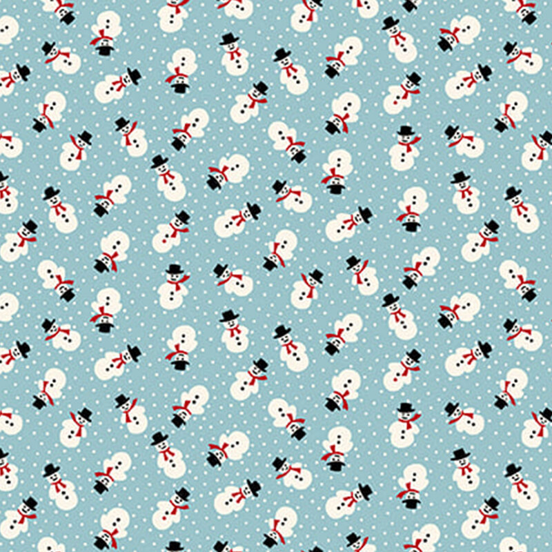 Winter in Snowtown 1221-11 Light Blue Tiny Tossed Snowman by Stacy West ...