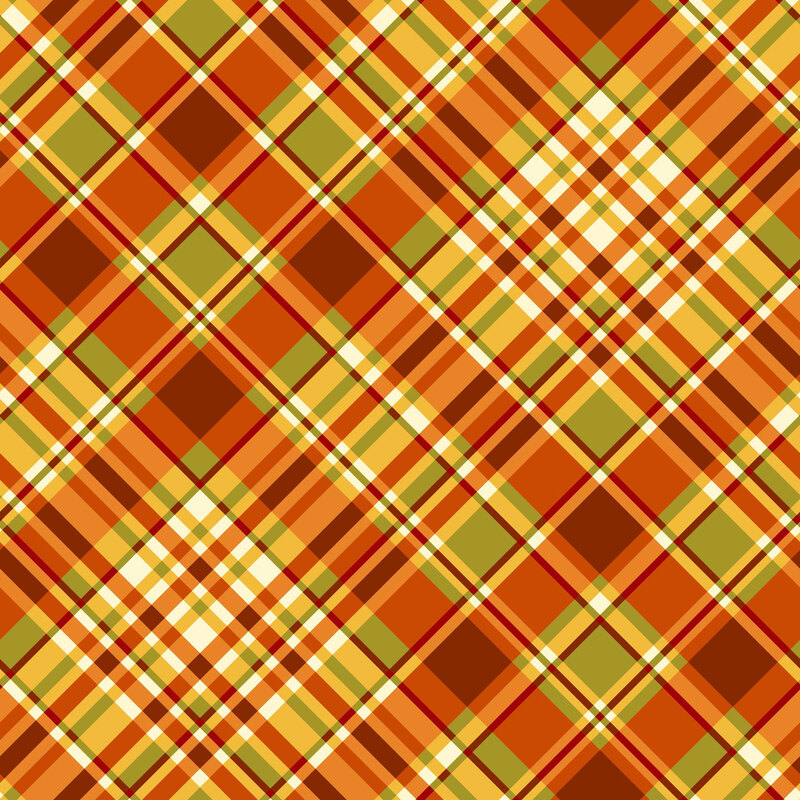 Seeds of Gratitude 7696-35 Pumpkin Plaid by Art Loft for Studio E ...